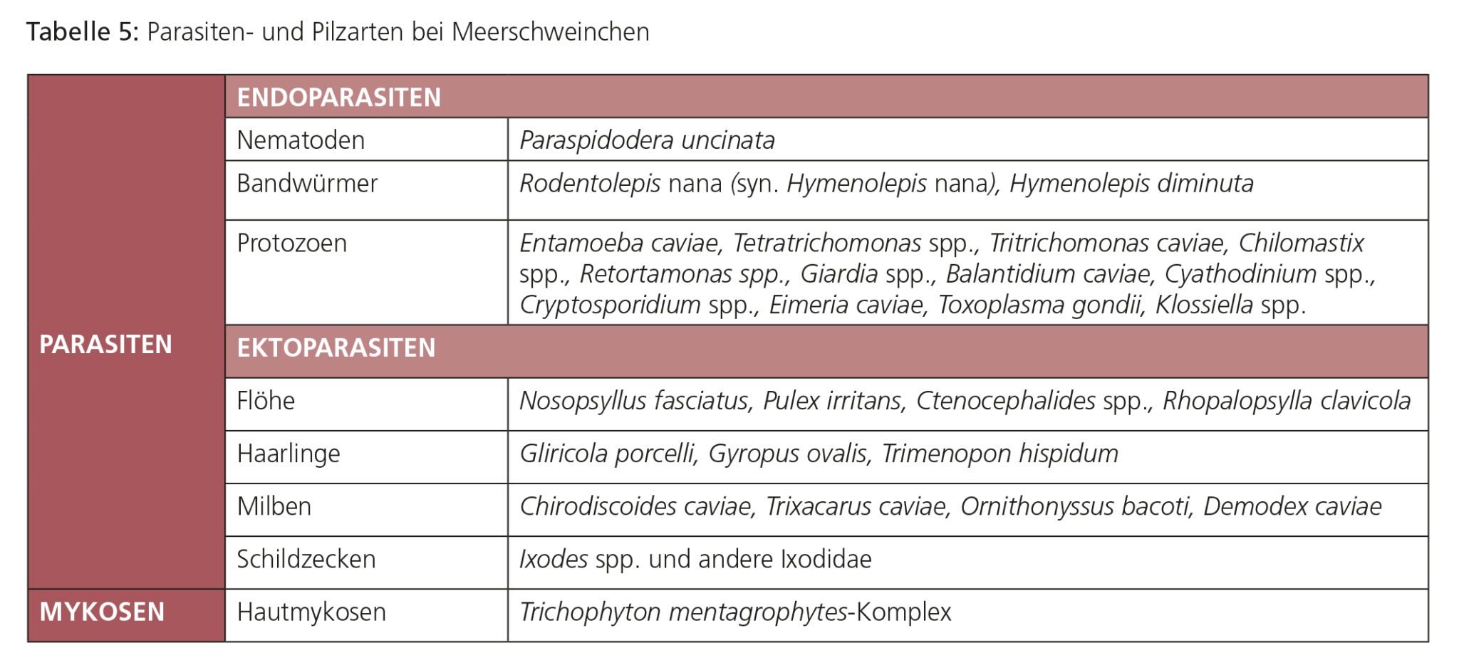 Heimtiere-Empfehlung Parasiten & Mykosen | ESCCAP DEUTSCHLAND